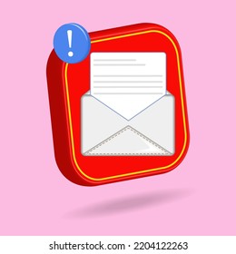 Incoming Email Icon Exclamation Mark Vector Stock Vector (Royalty Free ...
