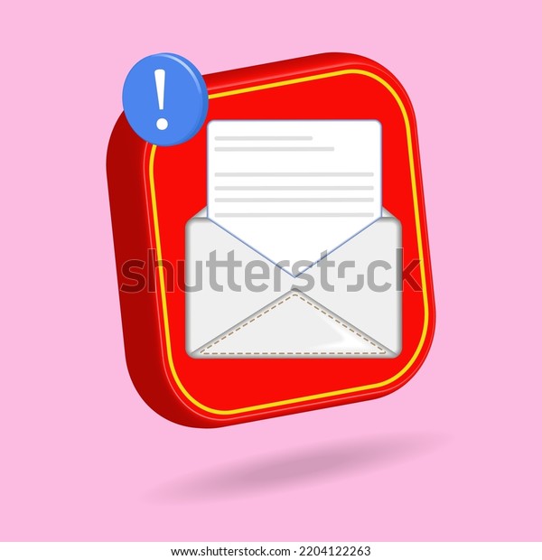 Incoming Email Icon Exclamation Mark Vector Stock Vector (Royalty Free ...