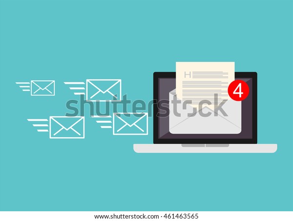 Incoming Email Receiving Messages New Mail Stock Vector (Royalty Free ...