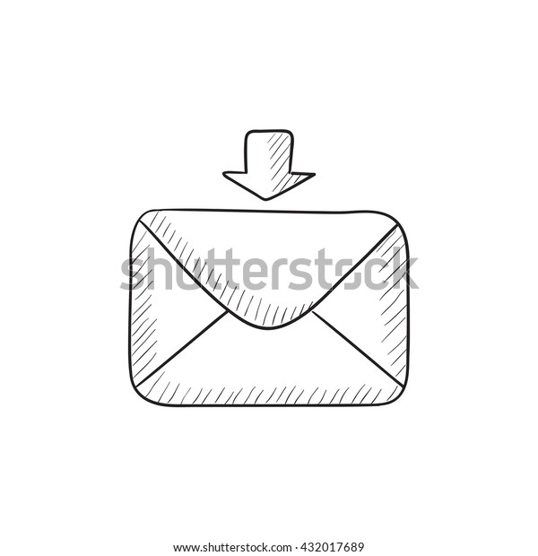 Incoming Email Vector Sketch Icon Isolated Stock Vector (Royalty Free ...
