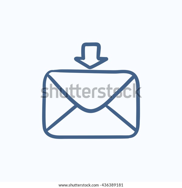Incoming Email Vector Sketch Icon Isolated Stock Vector (Royalty Free ...