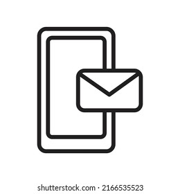 Incoming Mail Icon Illustration Message Notification Stock Vector ...