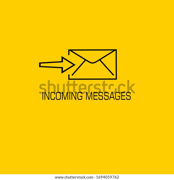 Incoming Messages Letter Vector Orange Background Stock Vector (Royalty ...