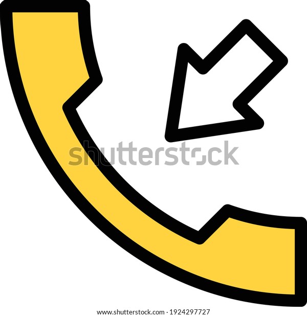 Incoming Vector Colour Line Icon Stock Vector (Royalty Free) 1924297727 ...