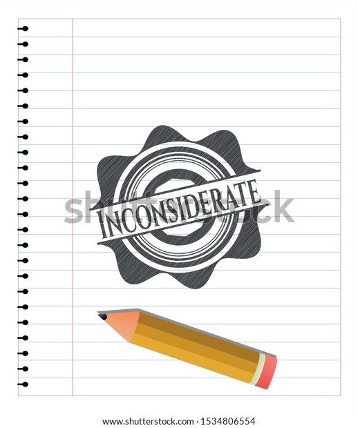 Inconsiderate Pencil Draw Vector Illustration Detailed Stock Vector ...