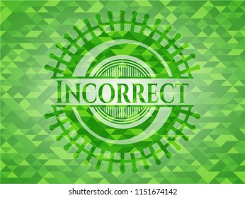 Incorrect Green Emblem Triangle Mosaic Background Stock Vector (Royalty ...