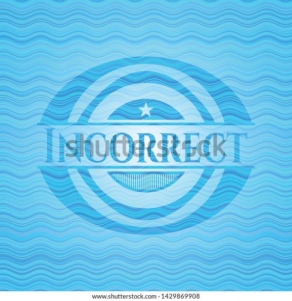 Incorrect Sky Blue Water Wave Badge Stock Vector (Royalty Free ...