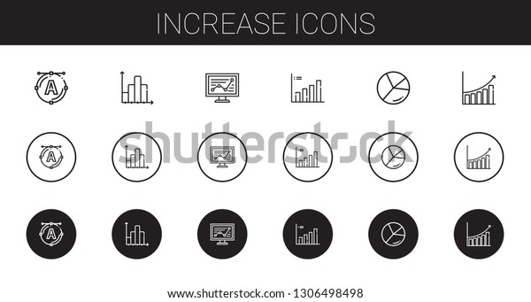 Increase Icons Set Collection Increase Font Stock Vector (Royalty Free ...