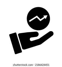 Increase Round Chart Hand Silhouette Icon Stock Vector (Royalty Free ...