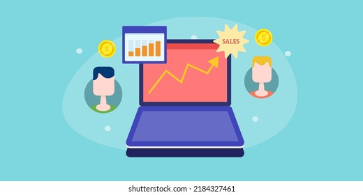 Increase Sales Concept Marketing Data Report Stock Vector (Royalty Free ...