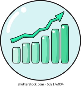 Increasing Graph Cartoon Design Business Graphics Stock Vector (Royalty ...