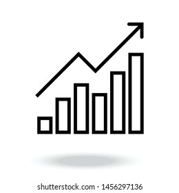 Increasing Stocks Icon Trendy Linear Increasing Stock Vector (Royalty ...
