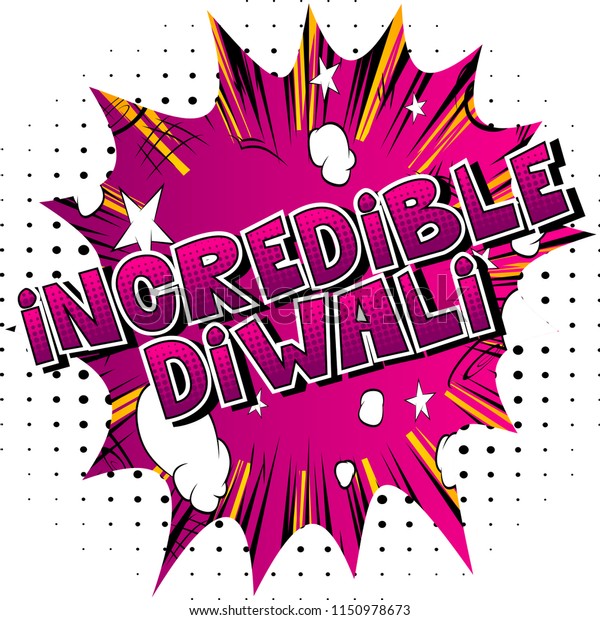 Incredible Diwali Comic Book Style Word Stock Vector (Royalty Free ...