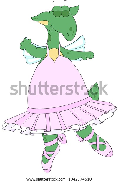 Incredibly Beautiful Dragon Ballerina Posing Dancing Stock Vector ...