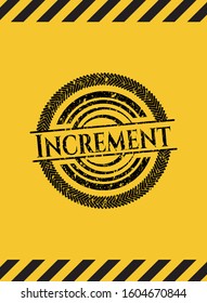 Increment Black Grunge Emblem Inside Yellow Stock Vector (Royalty Free ...