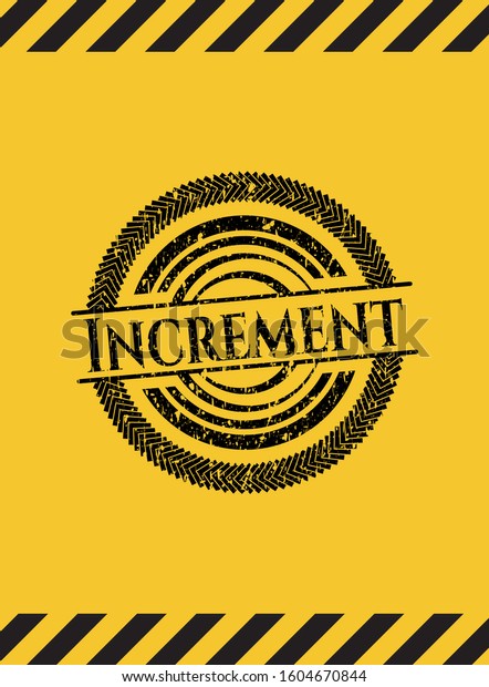 Increment Black Grunge Emblem Inside Yellow Stock Vector (Royalty Free ...
