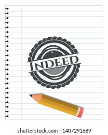 Indeed Emblem Drawn Pencil Vector Illustration Stock Vector (Royalty ...
