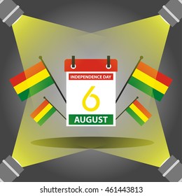 Independence Day Calendar August Flags Design Stock Vector (Royalty ...