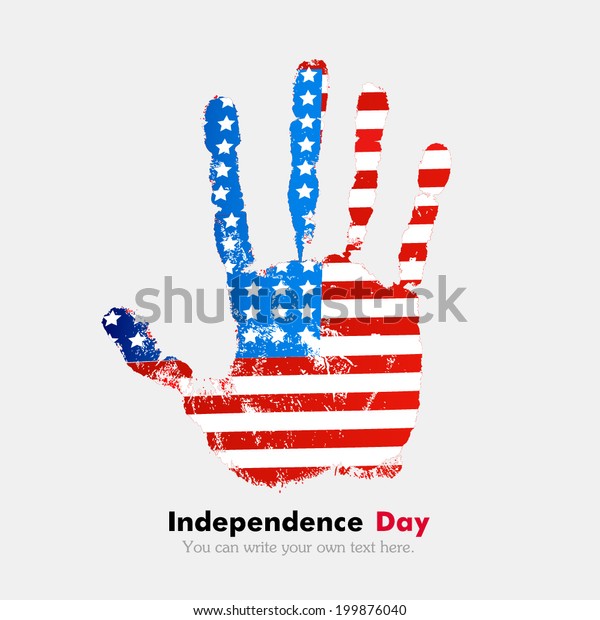 Independence Day Grungy Style Hand Print Stock Vector (Royalty Free ...