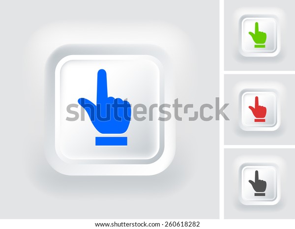 Index Finger Pointing On White Square Stock Vector (Royalty Free ...