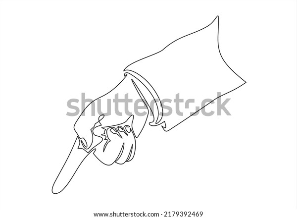 Index Finger Poke Vector Illustrationcontinuous Line: เวกเตอร์สต็อก ...