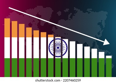 India Bar Chart Graph Decreasing Values Stock Vector (Royalty Free ...
