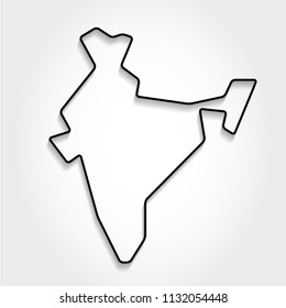 India Black Outline Map Shadow Concept Stock Vector (Royalty Free ...