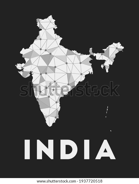India Communication Network Map Country India Stock Vector (Royalty ...