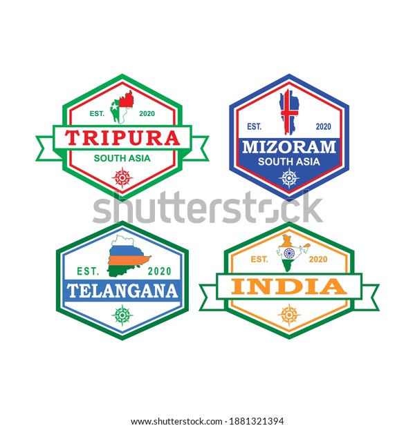 India Country Map Vector Asia Logo Stock Vector (Royalty Free ...
