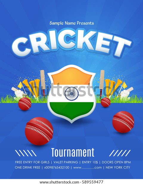 India Cricket Event Poster Background Vector Stock Vector (Royalty Free ...