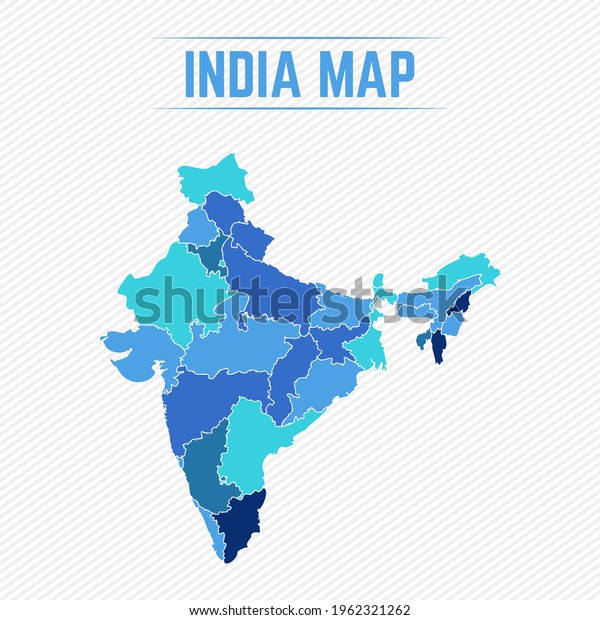 India Detailed Map Regions Stock Vector (Royalty Free) 1962321262 ...