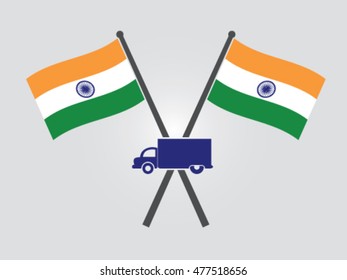India Emblem Truck Delivery Stock Vector (Royalty Free) 477518656 ...