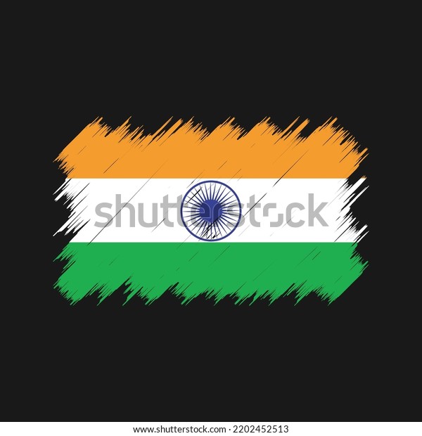 India Flag Brush Vector National Flag Stock Vector (Royalty Free ...