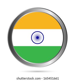 India Flag Button On White Background Stock Vector (Royalty Free ...