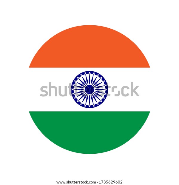 Vektor Stok India Flag Circle Shape Vector Illustration (Tanpa Royalti ...