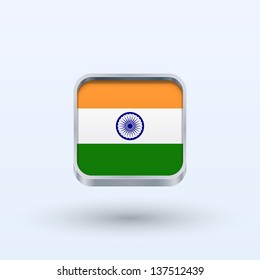 India Flag Icon Square Form On Stock Vector (Royalty Free) 137512439 ...