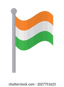 India Flag On Pole Design Stock Vector (Royalty Free) 2027751623 ...