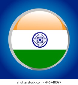 India Flag Round Icon Vector Illustration Stock Vector (Royalty Free ...