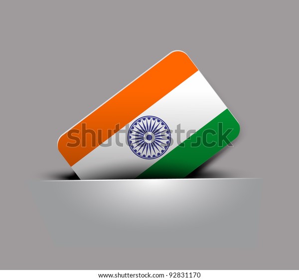 india flag sticker with Event Original, vector illustration