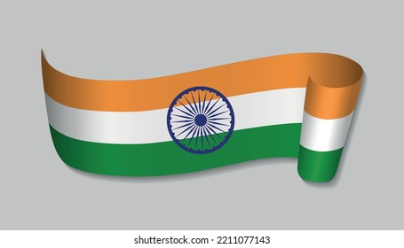 India Flag Symbolribbon Flag India Stock Vector (Royalty Free ...
