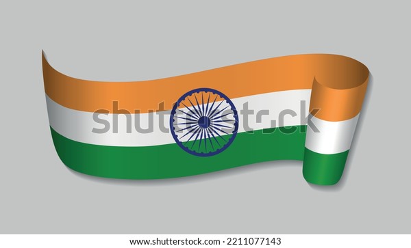 India Flag Symbolribbon Flag India Stock Vector (Royalty Free ...