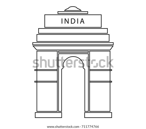 인도 게이트 개요 스톡 벡터(로열티 프리) 711774766 | Shutterstock