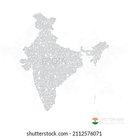 India Grey Map Isolated On White Stock Vector (Royalty Free) 2112576071 ...