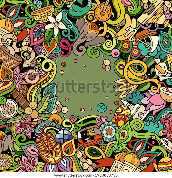 India Hand Drawn Vector Doodles Illustration Stock Vector (Royalty Free ...