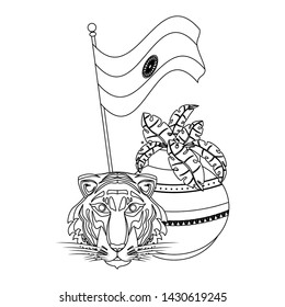 India Independence Day Emblems Tiger Flag: เวกเตอร์สต็อก (ปลอดค่า ...
