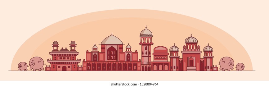 Cartoon Skyline Panorama City Dhaka Bangladesh Stock Vector (Royalty ...