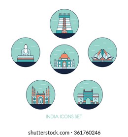 India Line Icons Set Vector Line Stock Vector (Royalty Free) 361760246 ...