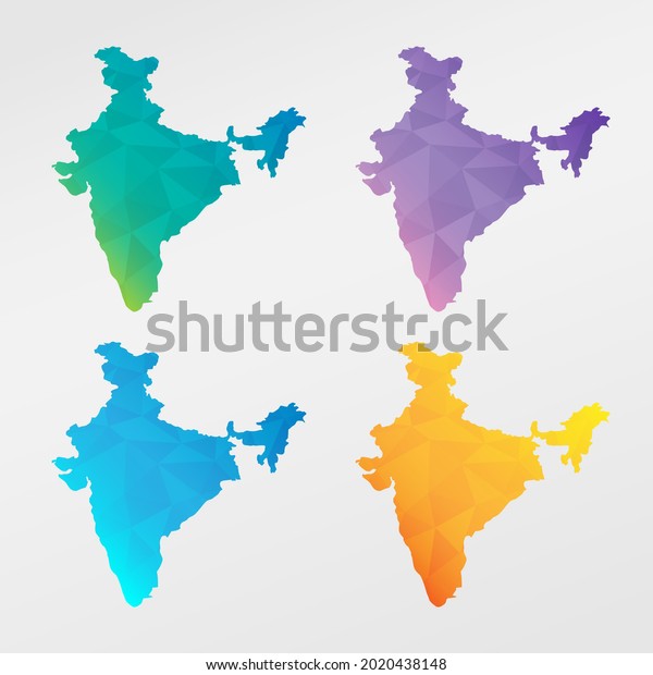 India Low Poly Map Clip Art Stock Vector (Royalty Free) 2020438148 ...
