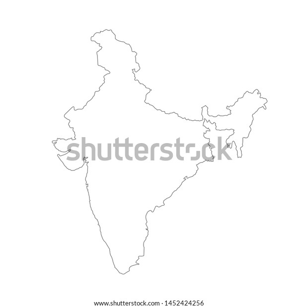 India Mainland Minimalism Map Vector Illustration Stock Vector (Royalty ...