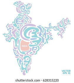 India Map Abstract Shape Color Concept: เวกเตอร์สต็อก (ปลอดค่าลิขสิทธิ์ ...